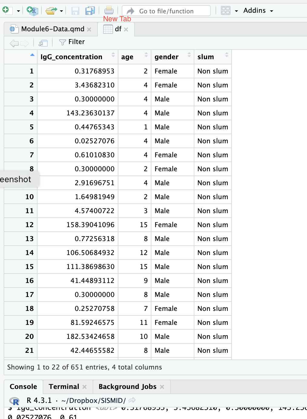 SISMID Module NUMBER Materials (2025) - Module 6: Get to Know Your Data and Subsetting